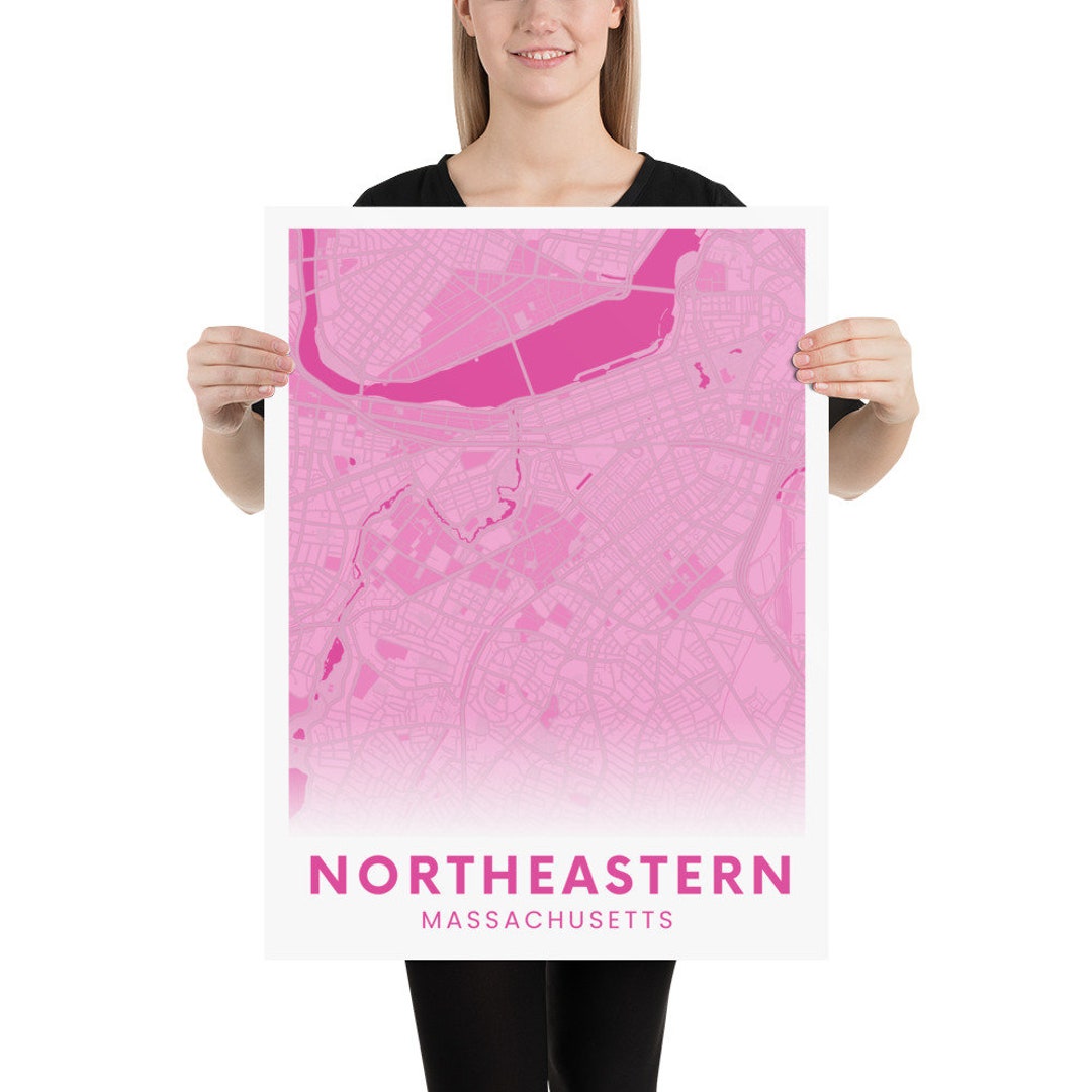 Northeastern University Poster | Hot Pink | Aesthetic | Boston ...