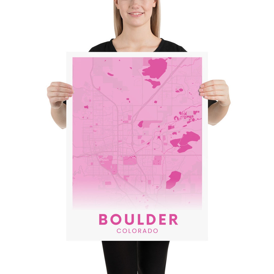 Boulder Colorado Poster | Hot Pink | Aesthetic | University of Colorado ...