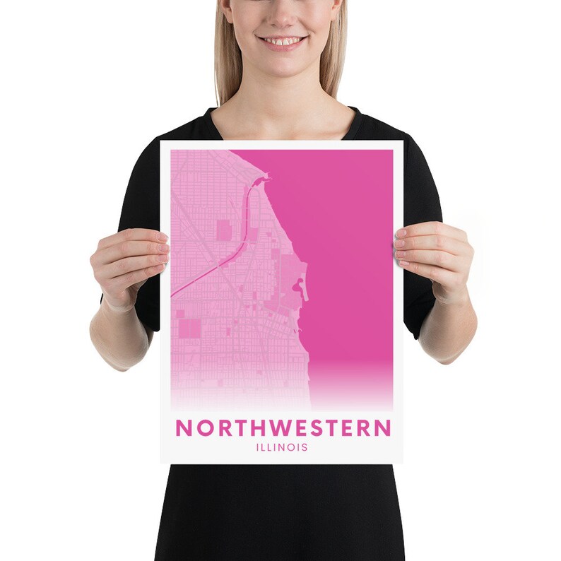 Northwestern University Poster | Hot Pink | Aesthetic | Cook County ...