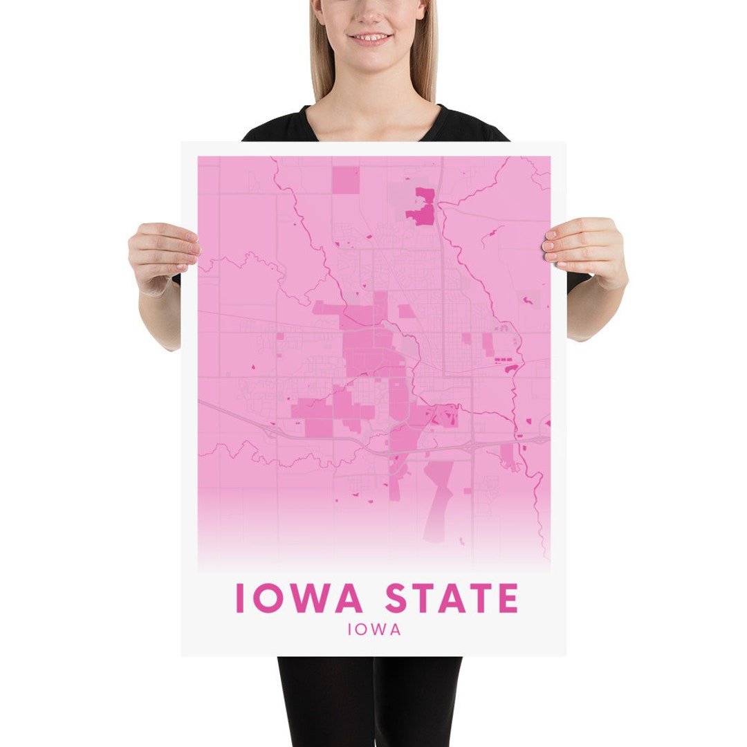 Iowa State University Poster | Hot Pink | Aesthetic | Ames Iowa - Etsy