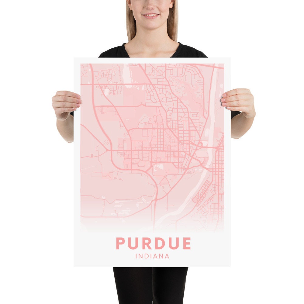 Purdue University Poster | Light Pink | Aesthetic | West Lafayette ...