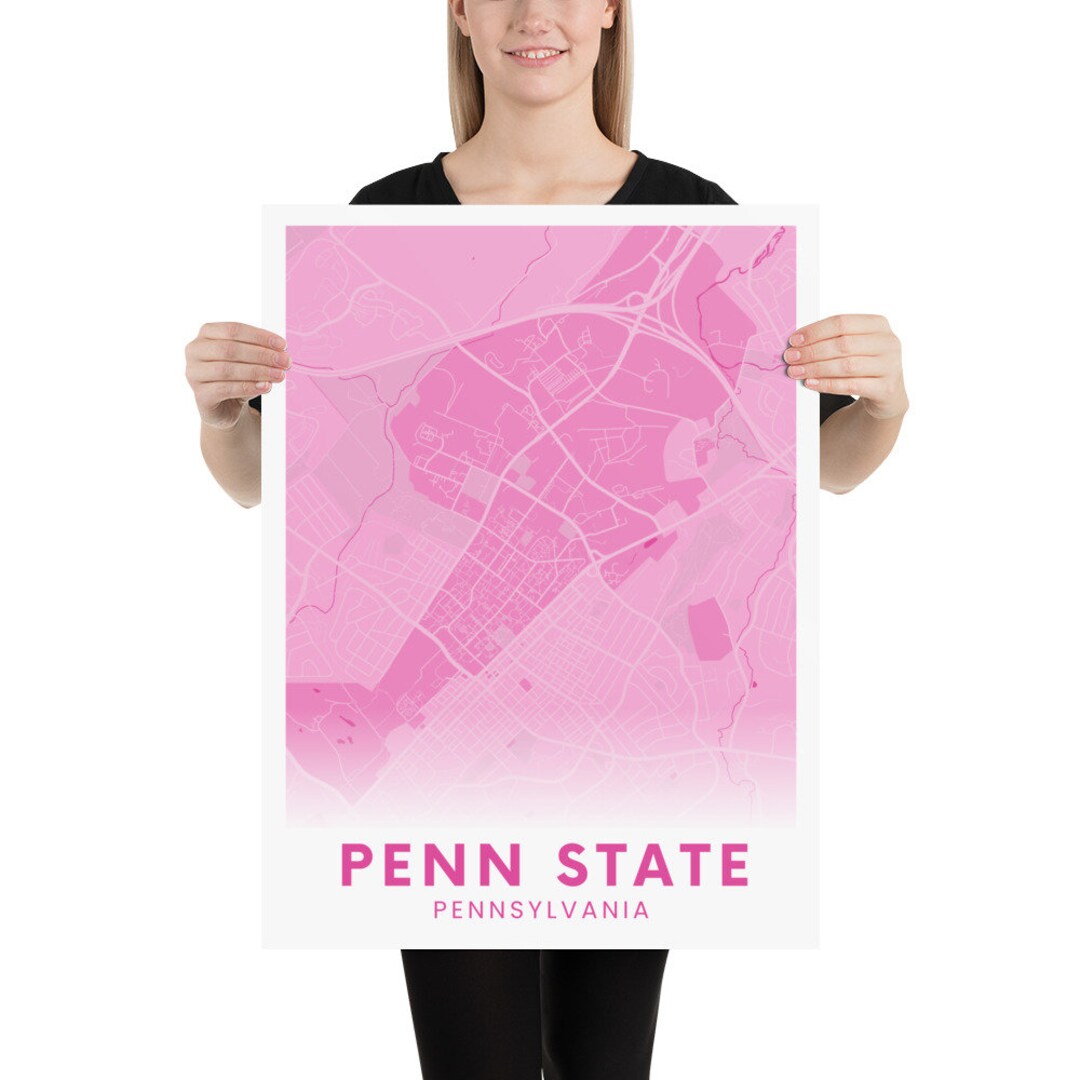 Penn State Poster | Hot Pink | Aesthetic | PSU - Etsy