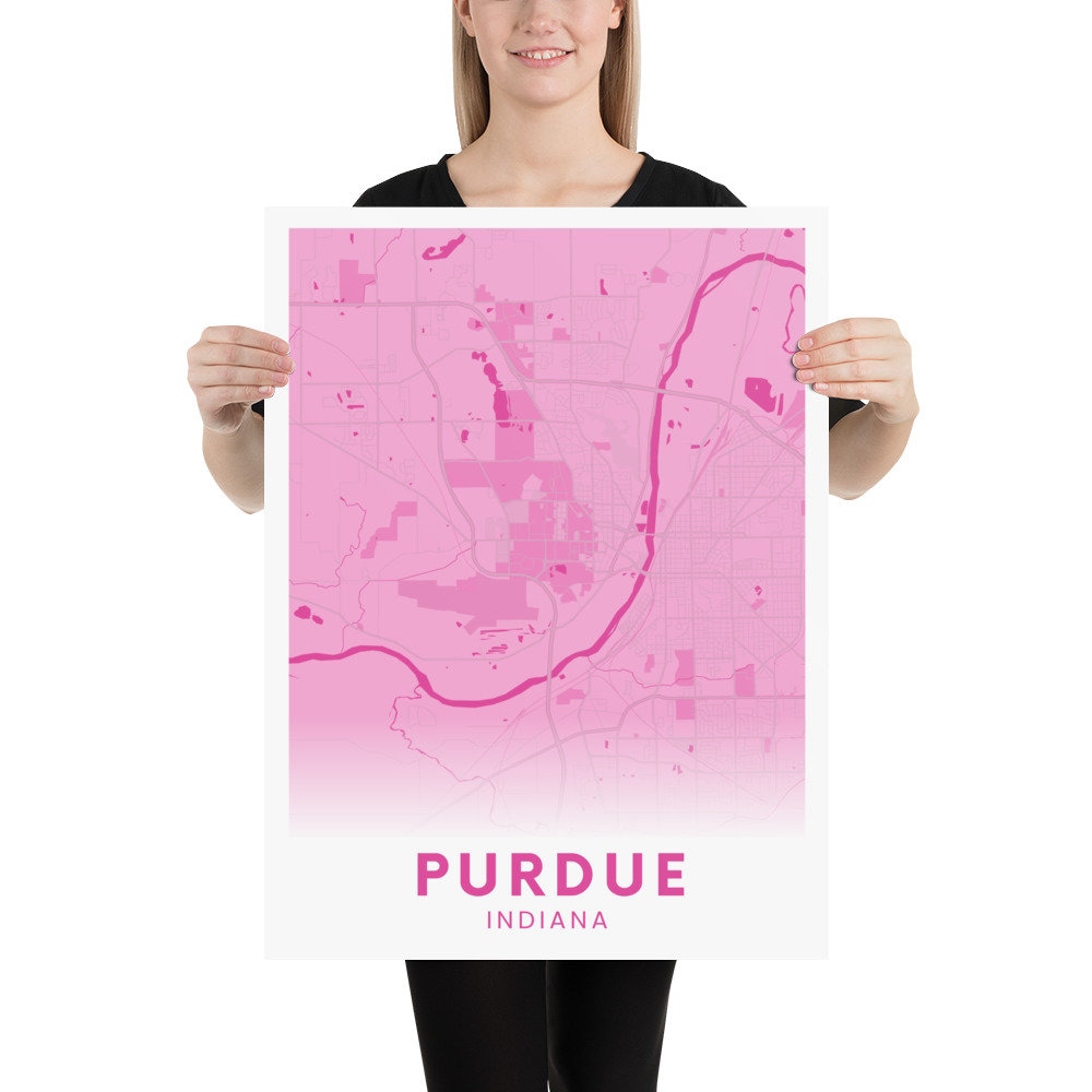 Purdue University Poster | Hot Pink | Aesthetic | West Lafayette ...