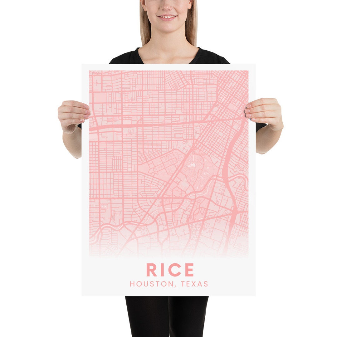 Rice University Poster | Light Pink | Aesthetic | Houston Texas - Etsy