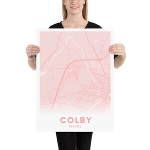 Colby College Poster | Light Pink | Aesthetic | Waterville Maine - Etsy
