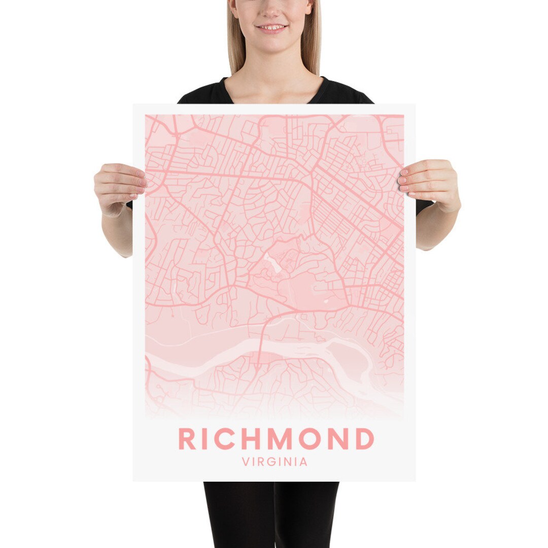 Richmond Virginia Poster | Light Pink | Aesthetic | Richmond University ...