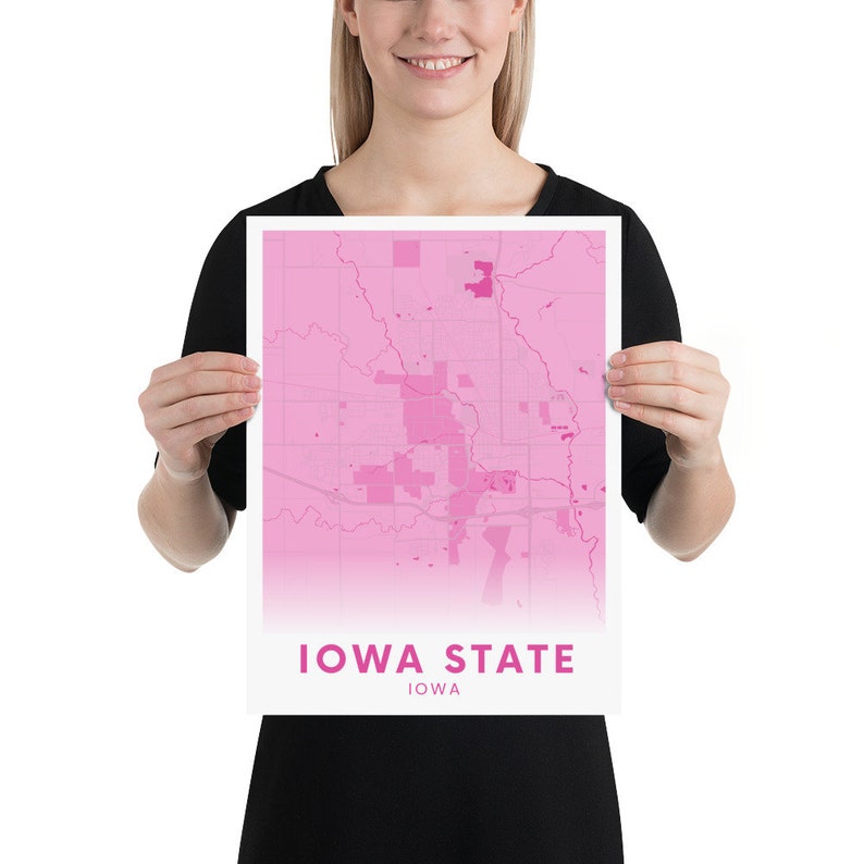 Iowa State University Poster | Hot Pink | Aesthetic | Ames Iowa - Etsy