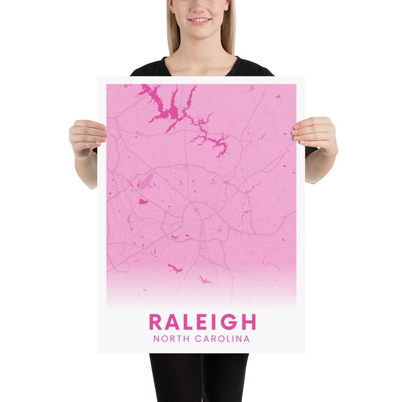 Raleigh North Carolina Poster | Hot Pink | Aesthetic | UNC University ...