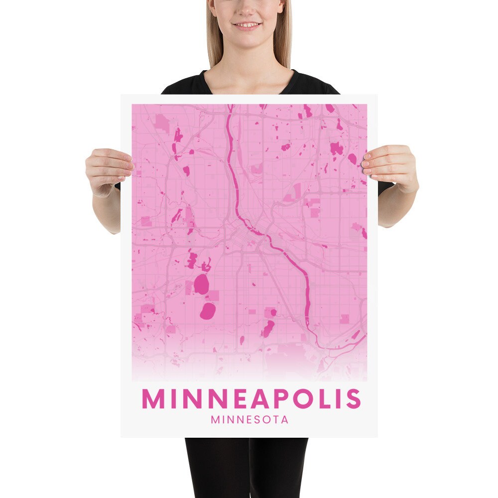Minneapolis Minnesota Poster | Hot Pink | Aesthetic | University of ...