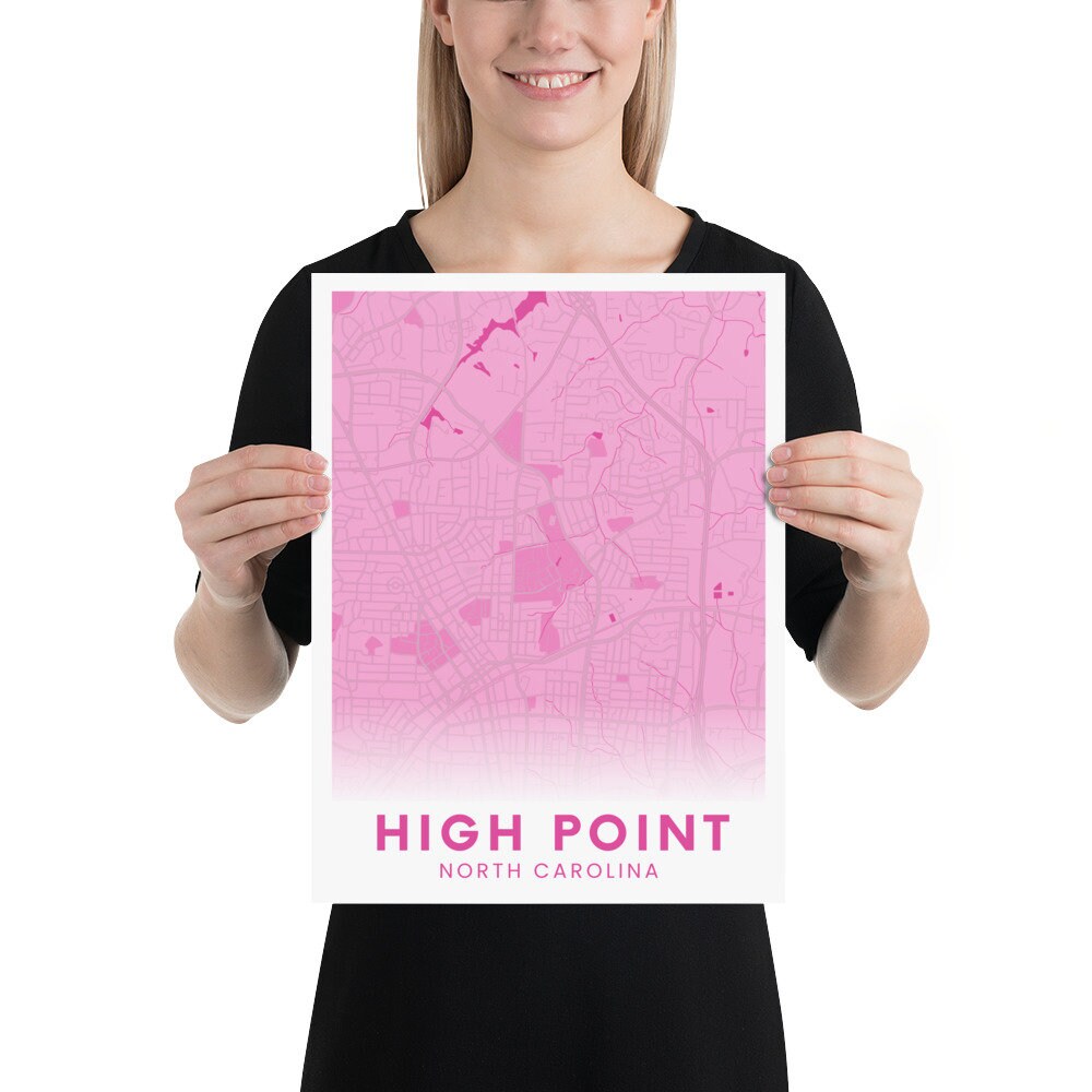 High Point University Poster | Hot Pink | Aesthetic | North Carolina - Etsy