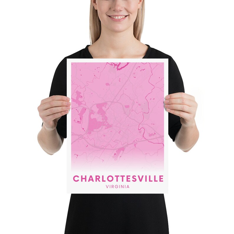 Charlottesville Virginia Poster | Hot Pink | Aesthetic | UVA University ...