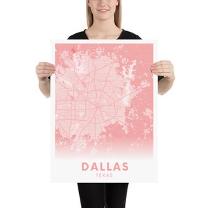 Dallas Texas Poster | Light Pink | Aesthetic | UT Dallas - Etsy