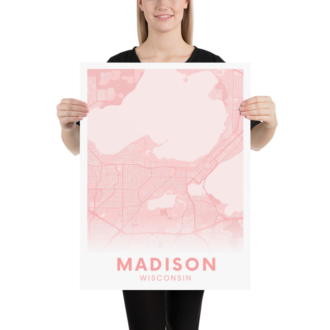 Madison Wisconsin Poster | Light Pink | Aesthetic | University of ...