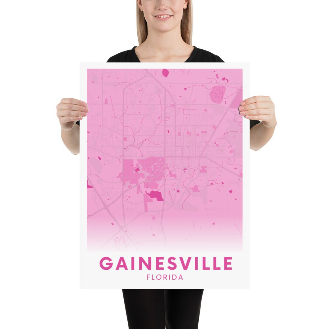 Gainesville Florida Poster | Hot Pink | Aesthetic | University of ...