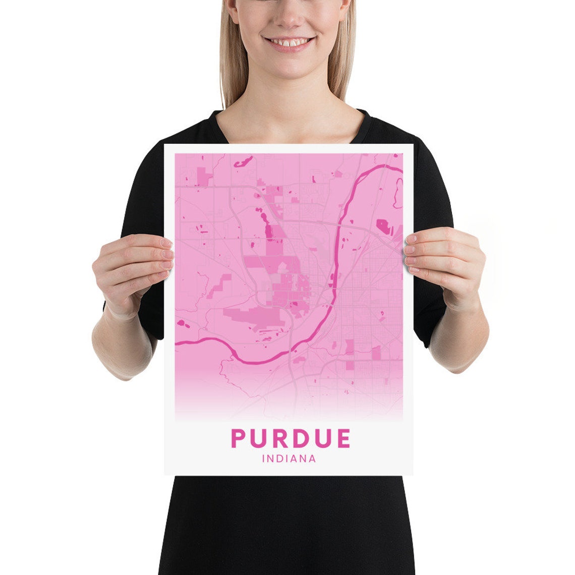 Purdue University Poster | Hot Pink | Aesthetic | West Lafayette ...