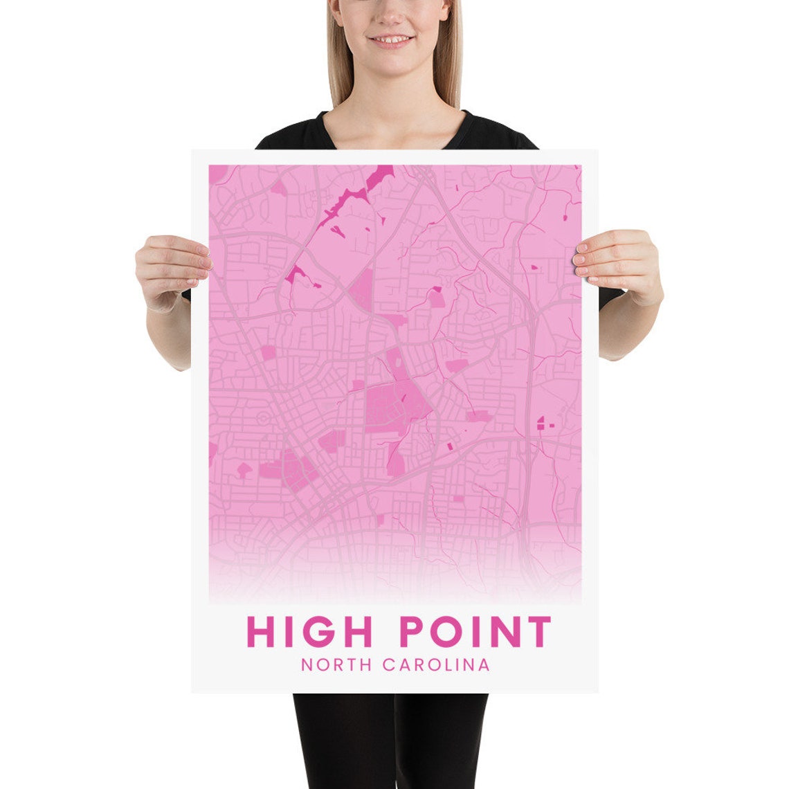 High Point University Poster | Hot Pink | Aesthetic | North Carolina - Etsy