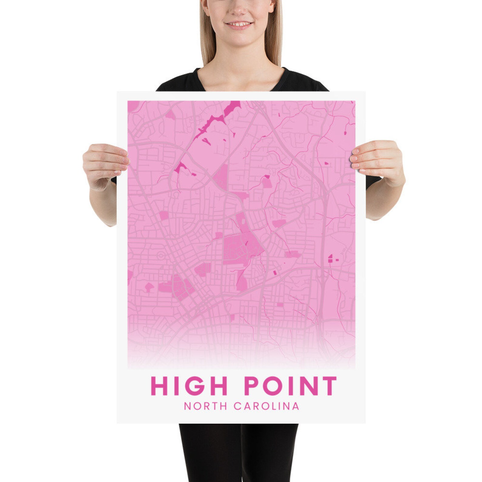 High Point University Poster | Hot Pink | Aesthetic | North Carolina - Etsy