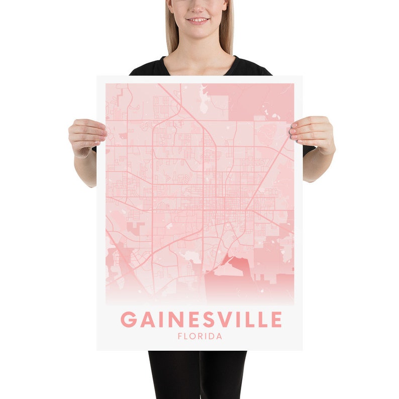 Gainesville Florida Poster | Light Pink | Aesthetic | University of ...