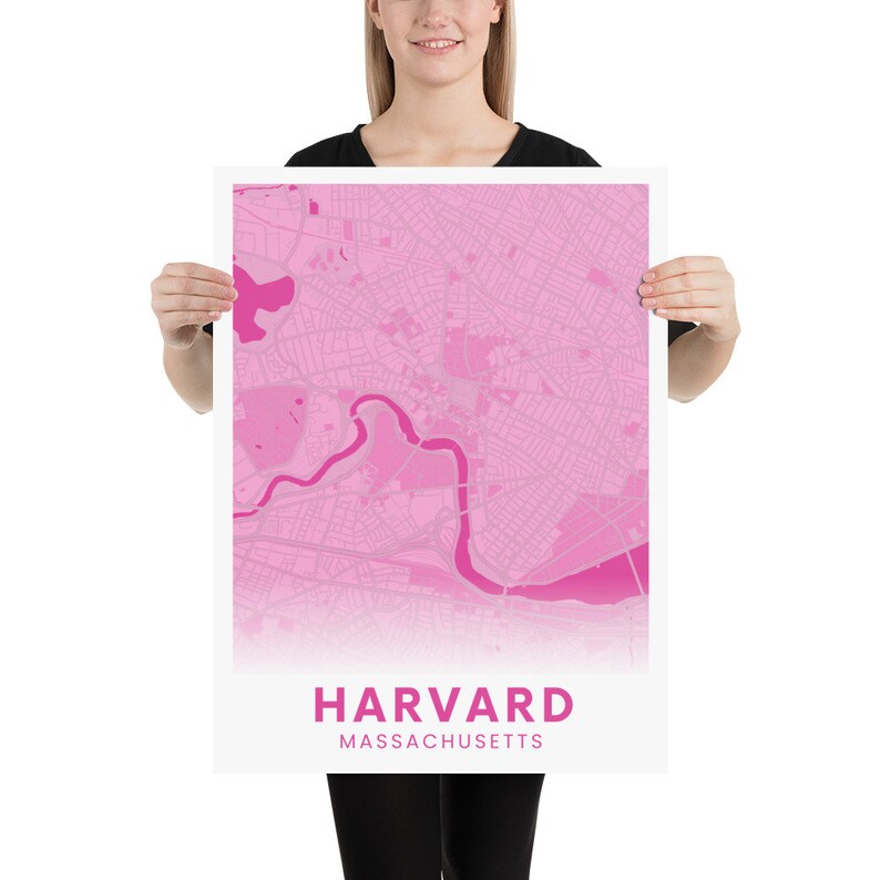 Harvard Poster | Hot Pink | Aesthetic | Cambridge - Etsy