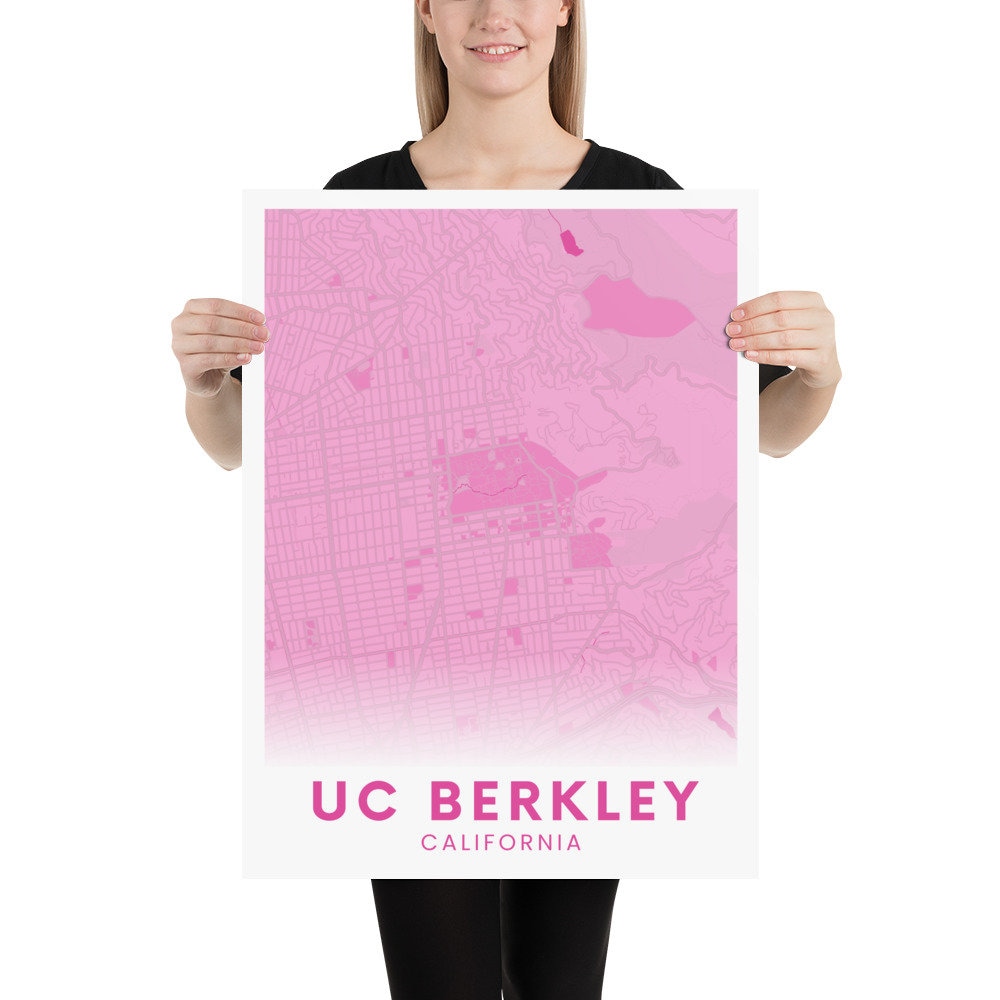 UC Berkley Poster | Hot Pink | Aesthetic | University of California Berkeley - Etsy