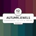 12 Autumn Jewel Tone Digital Papers, Seamless, 12x12, JPG Download ...