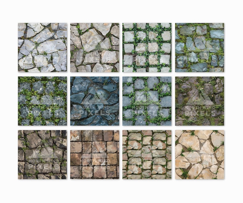 12 Garden Paths Digital Papers, Seamless Textures, 12x12, JPG Files ...