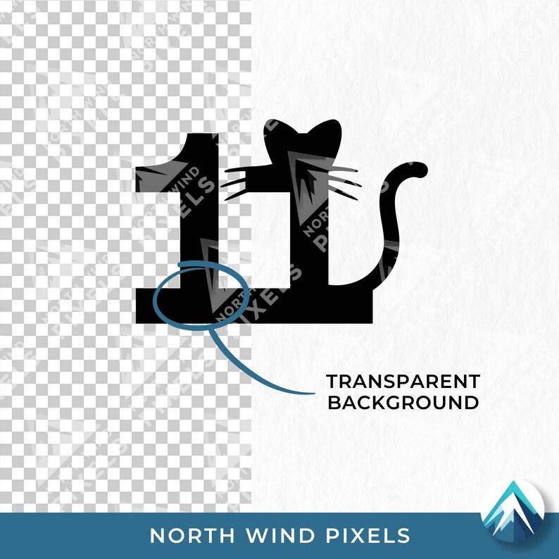 11 Cat Birthday Number, PNG and SVG, Digital Download, Transparent ...