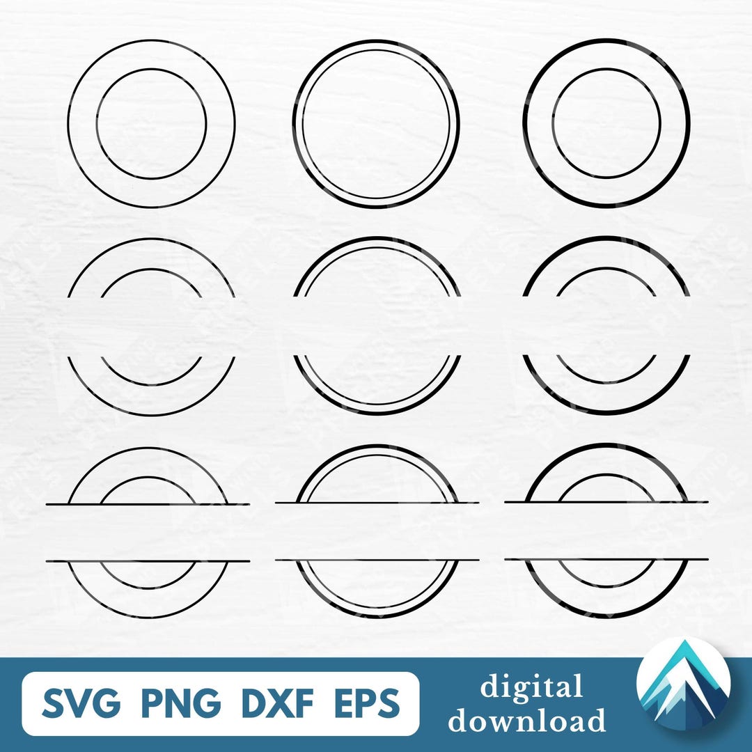 9 Simple Circle Frames Digital Download Bundle, Svg Png Dxf Eps Files ...