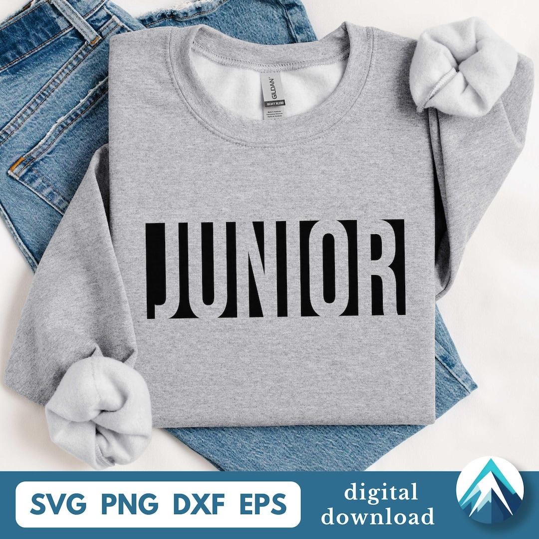 Stencil Junior Digital Download, Svg Png Dxf Eps Files, Transparent Background, Cutout Letters ...