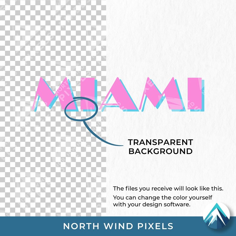 Miami Digital Download, Svg Png Dxf Eps, Transparent Clipart, Retro ...
