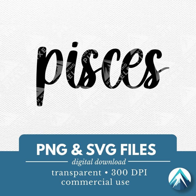 Pisces Digital Download, PNG and SVG File, Transparent Background ...