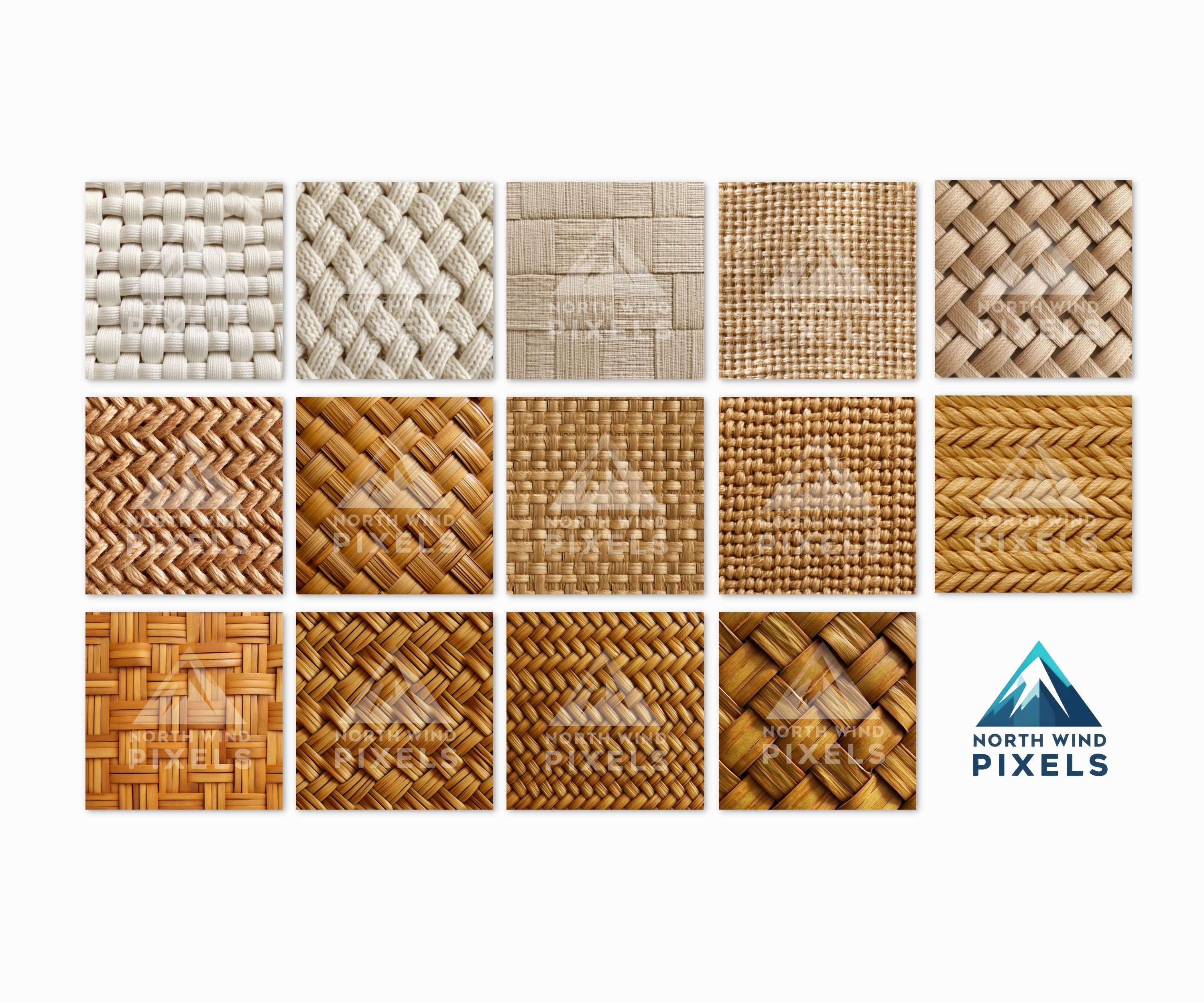 14 Basket Weave Digital Papers 12x12 Braided and Woven - Etsy