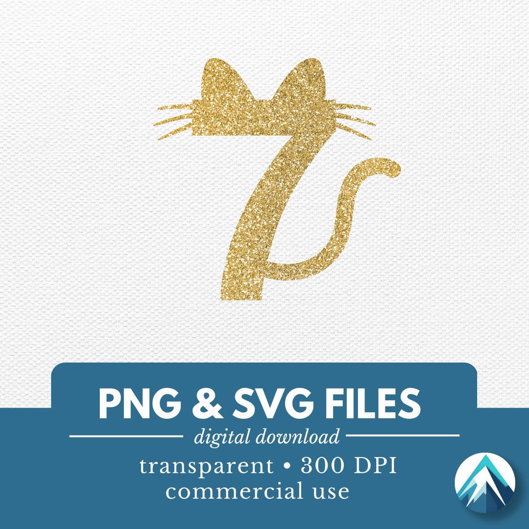 7 Cat Birthday Number, PNG and SVG File, Digital Download, Transparent ...