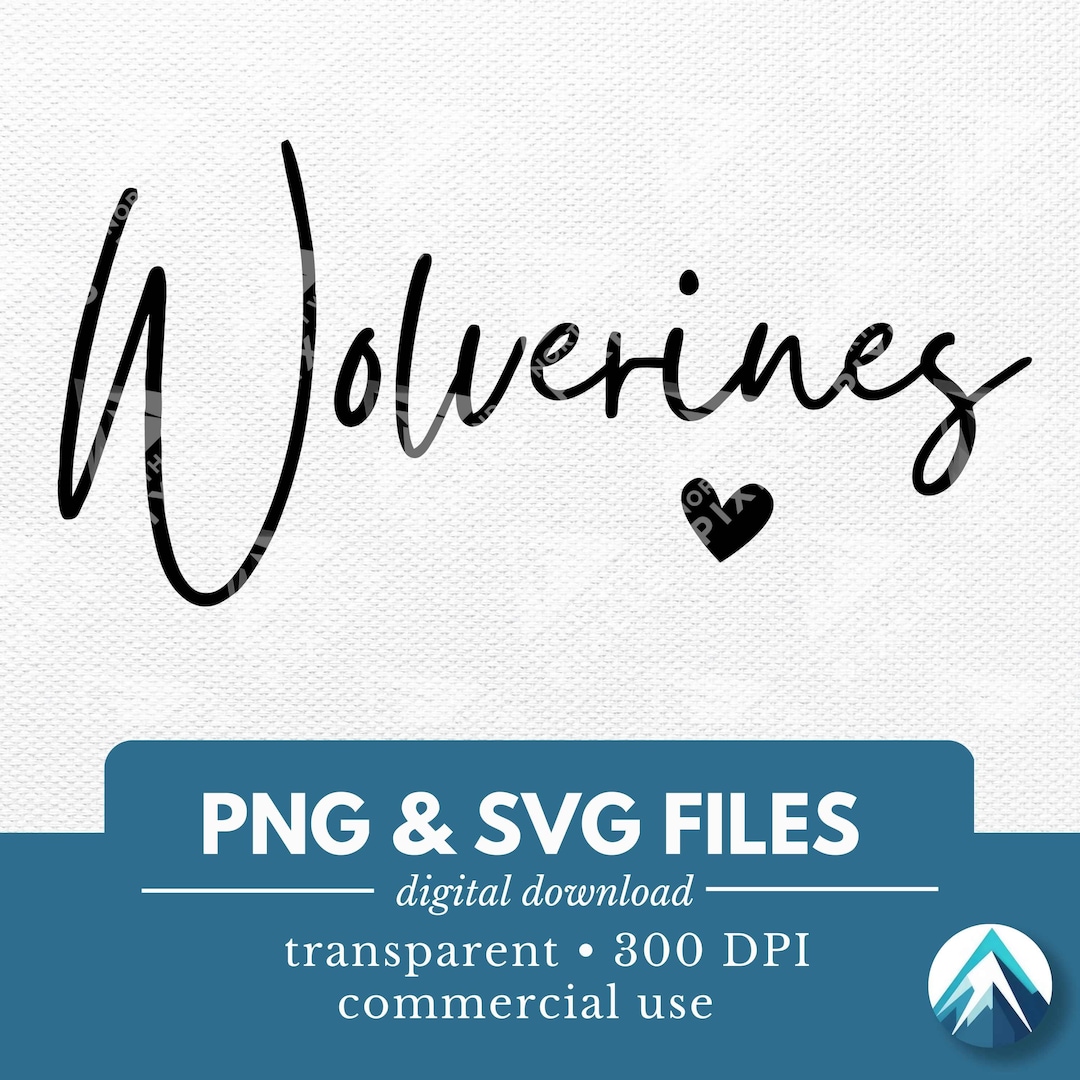 Wolverines Digital Download, PNG and SVG Files, Small Cute Heart ...