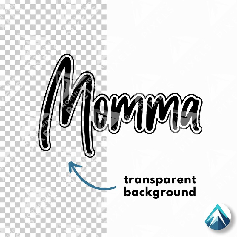 Momma Digital Download, PNG and SVG Files, Transparent Background ...