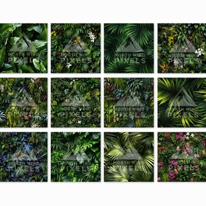12 Jungle Leaf Digital Papers, Seamless Patterns, 12x12, JPG Download ...