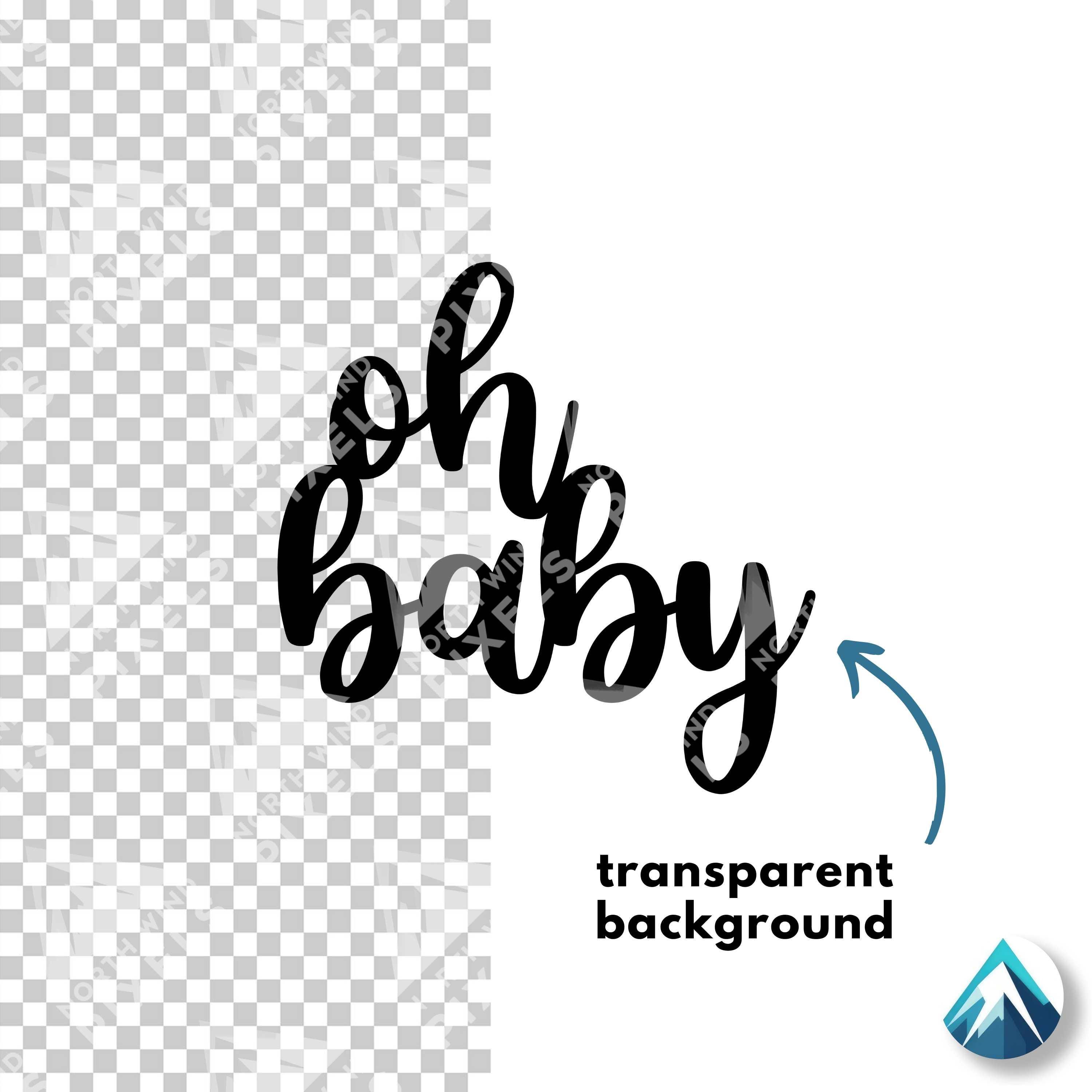 Oh Baby PNG and SVG Files, Digital Download, Cursive, for Baby Shower ...