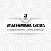 3 Watermark Grids With Transparent Backgrounds, PNG Files, Download ...