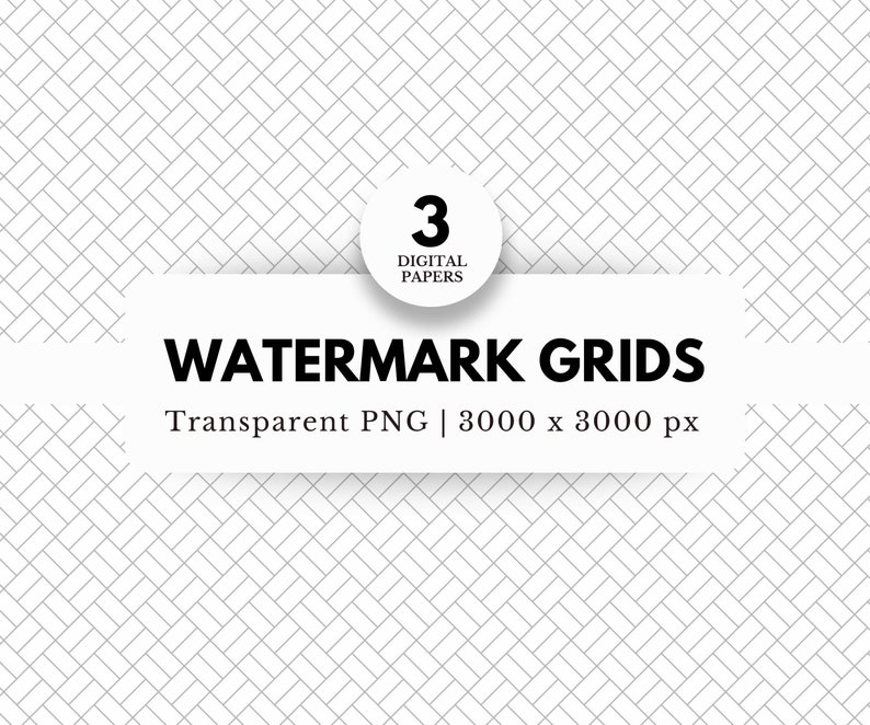 3 Watermark Grids With Transparent Backgrounds, PNG Files, Download ...