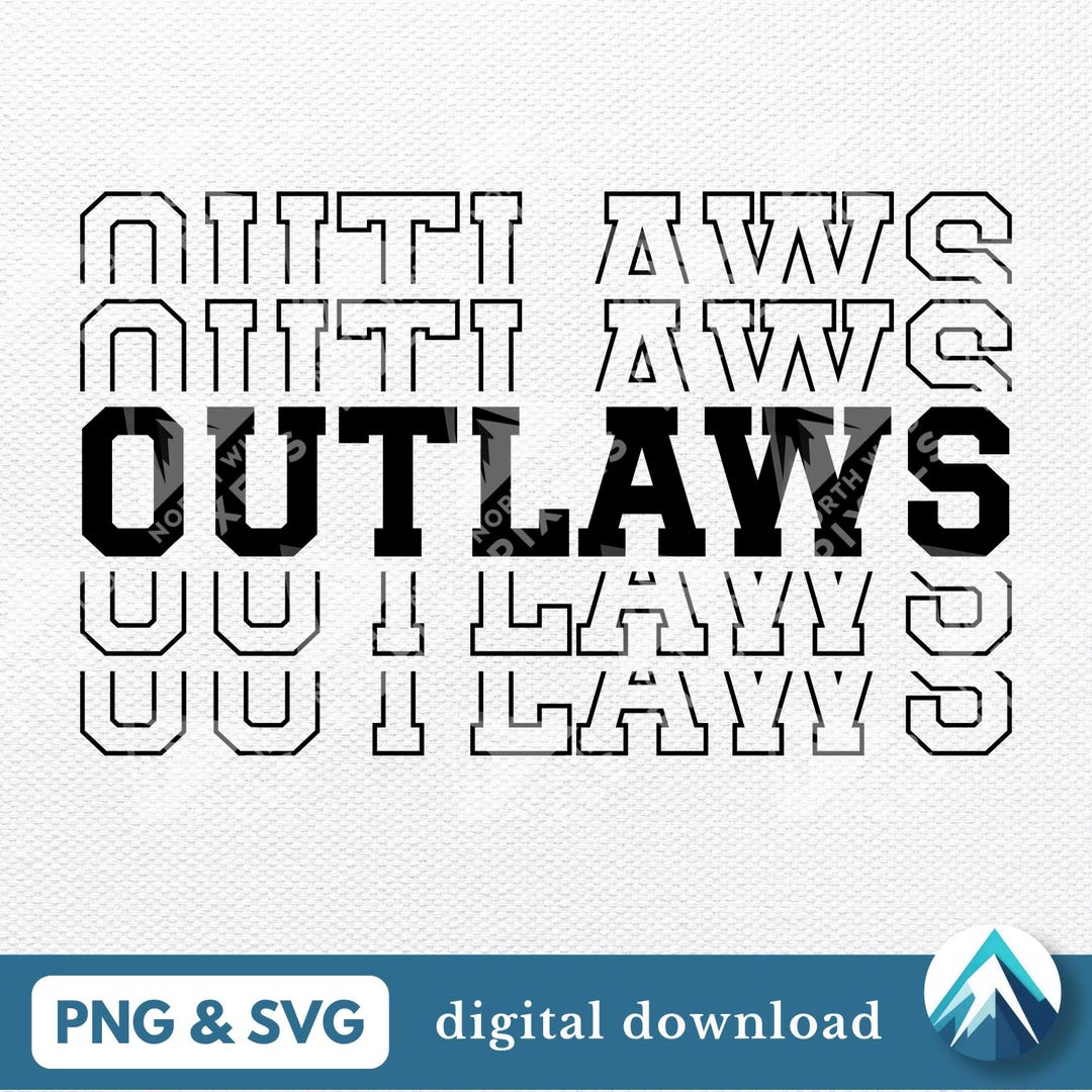 Outlaws Digital Download, PNG and SVG File, Clipart With Transparent ...