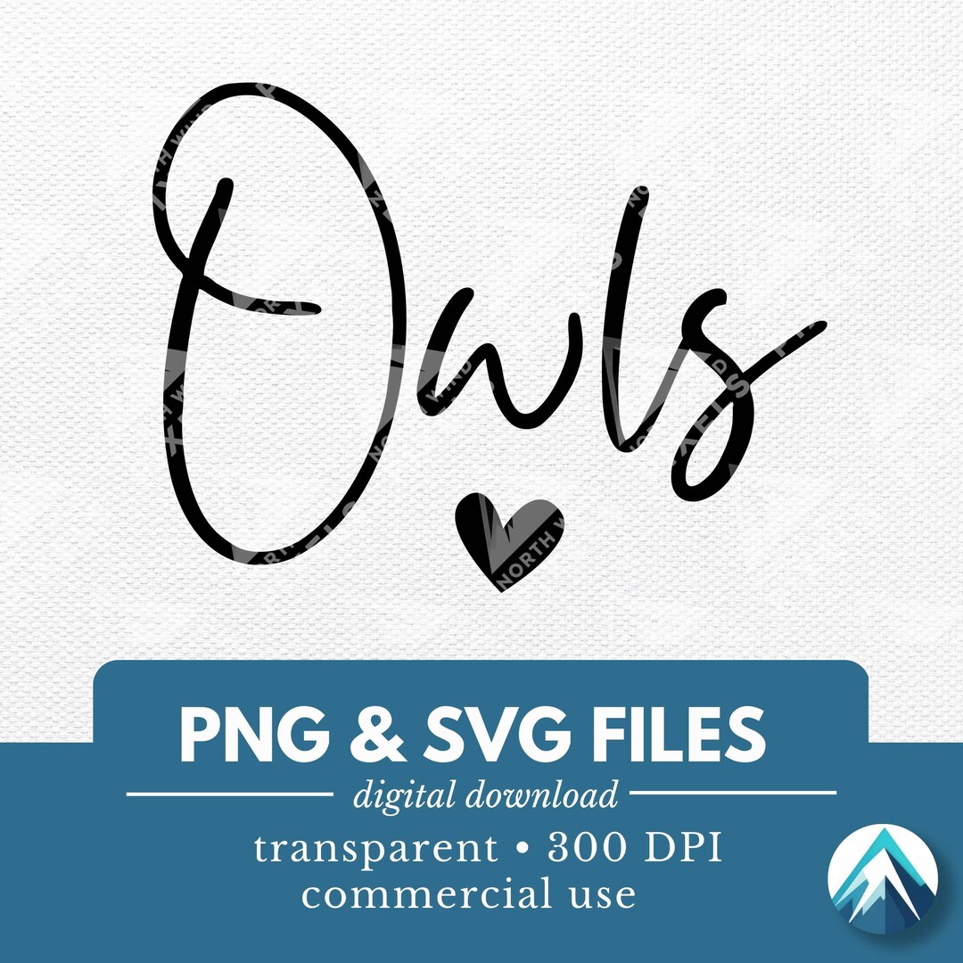 Owls Digital Download, PNG and SVG Files, Small Heart, Transparent ...