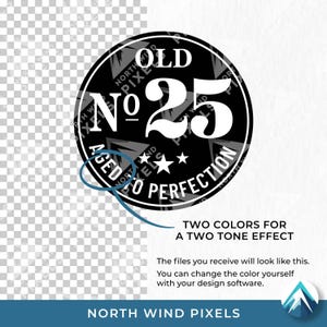 Old Number 25 Birthday Digital Download, Svg Png Dxf Eps Files, 25th ...