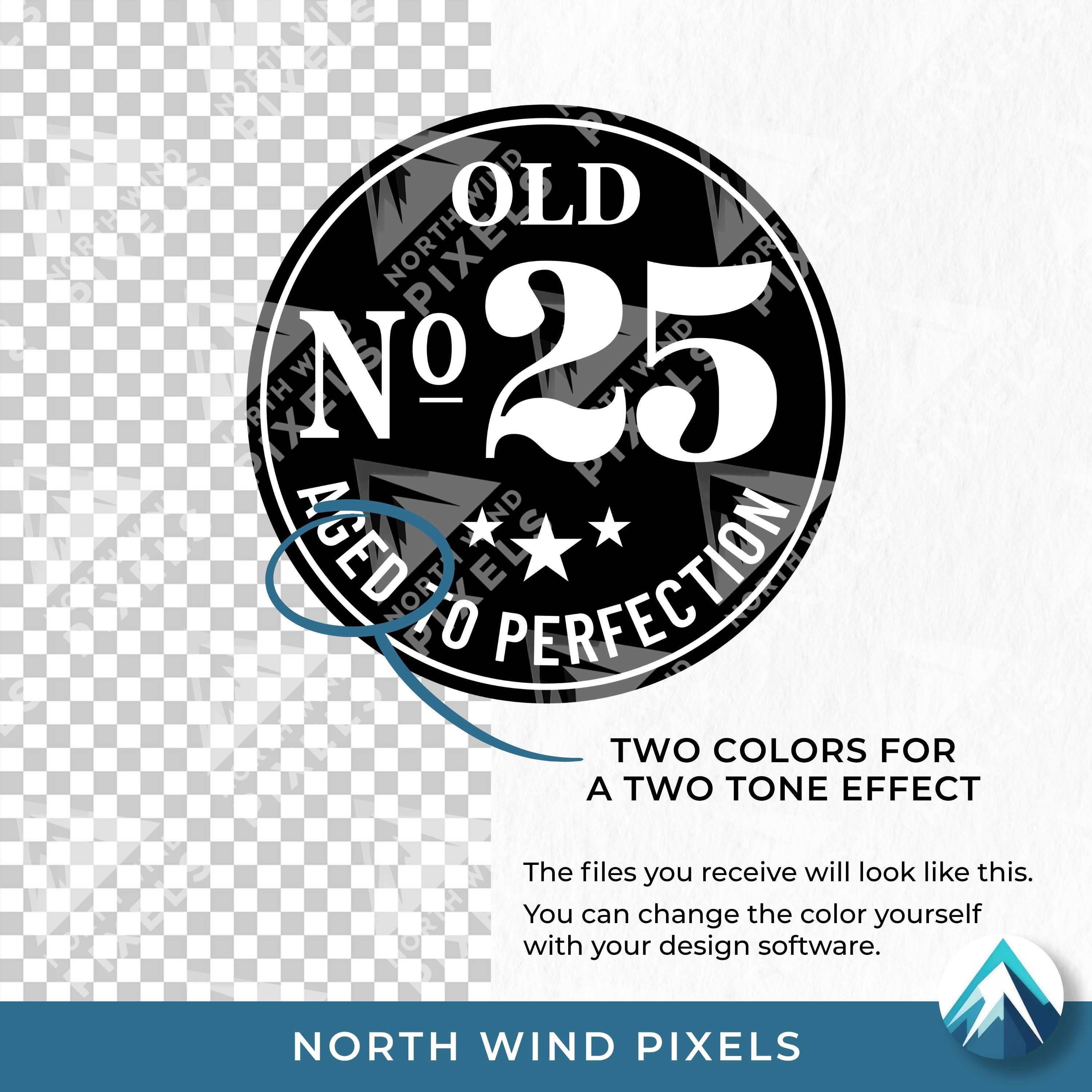 Old Number 25 Birthday Digital Download, Svg Png Dxf Eps Files, 25th ...