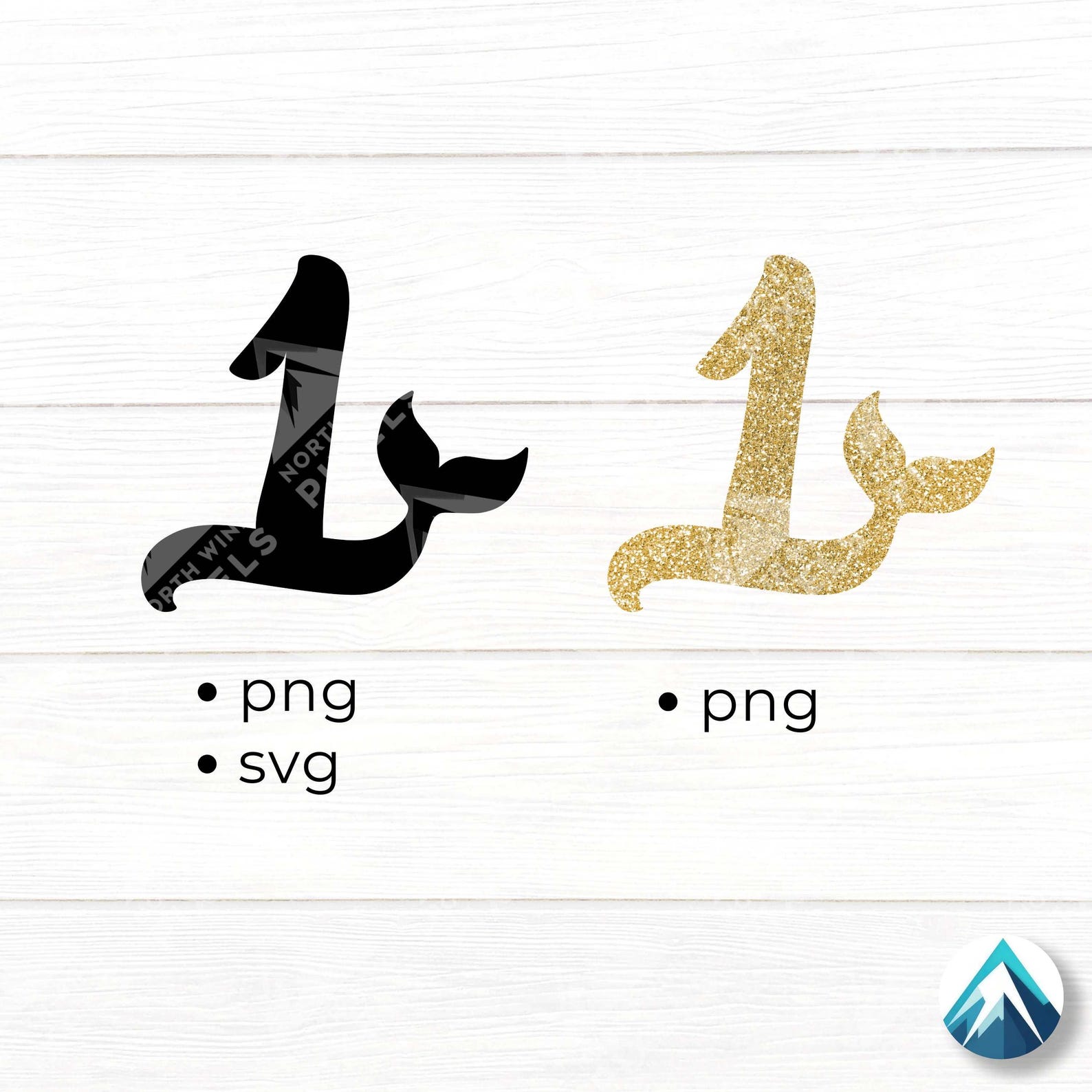 1 Mermaid Tail Birthday Number, PNG and SVG File, Digital Download ...