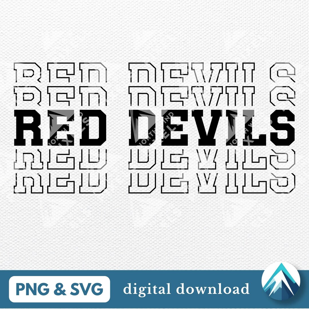 Red Devils Digital Download, PNG and SVG Files, Transparent Background ...