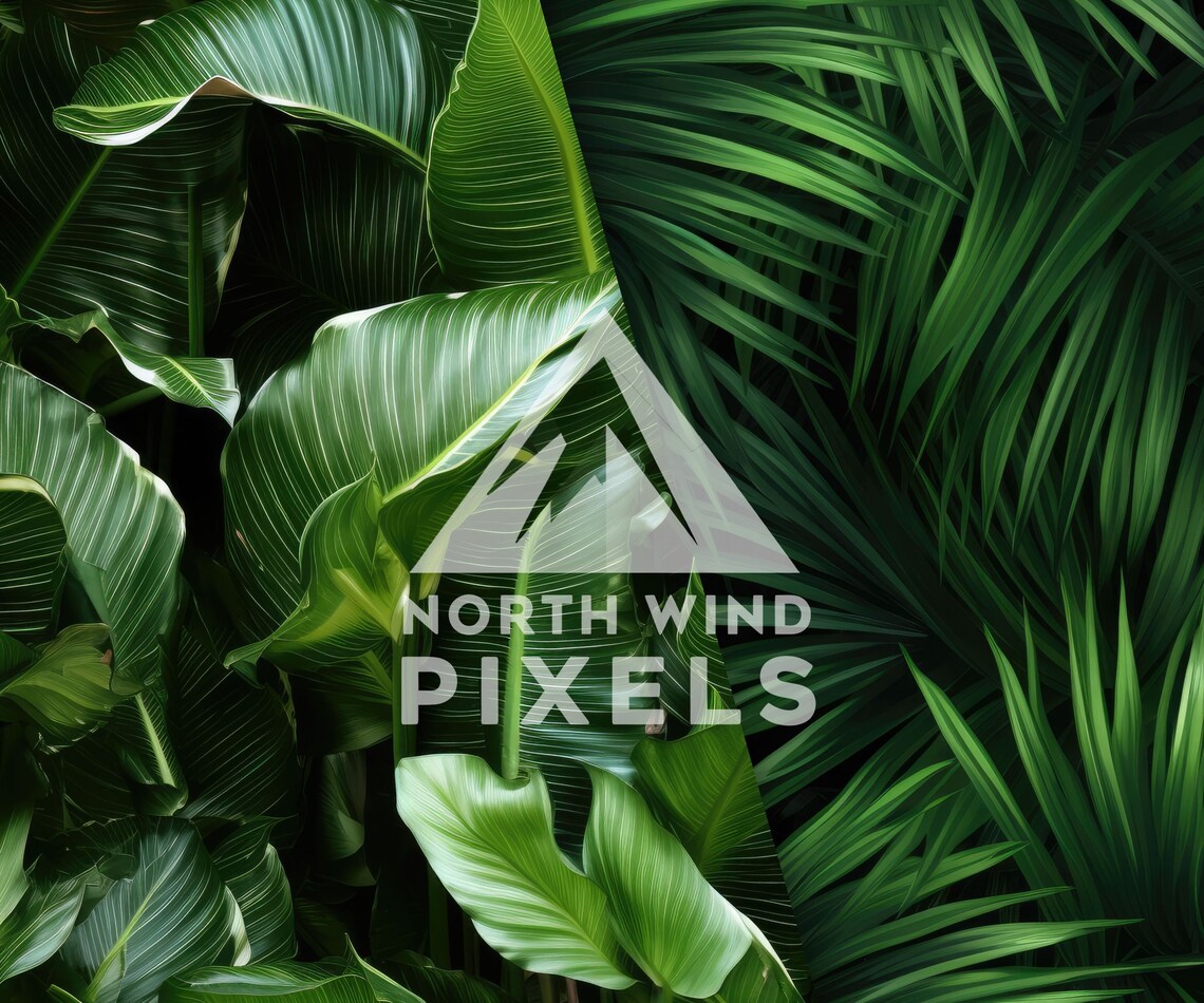 12 Jungle Leaf Digital Papers, Seamless Patterns, 12x12, JPG Download ...