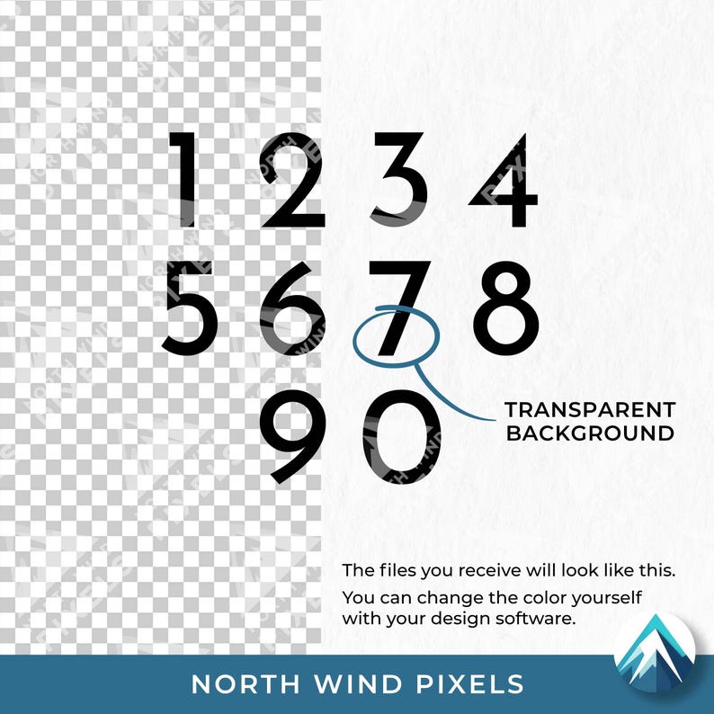 Modern Mailbox Numbers Digital Download Bundle, Svg Png Dxf Eps Files ...