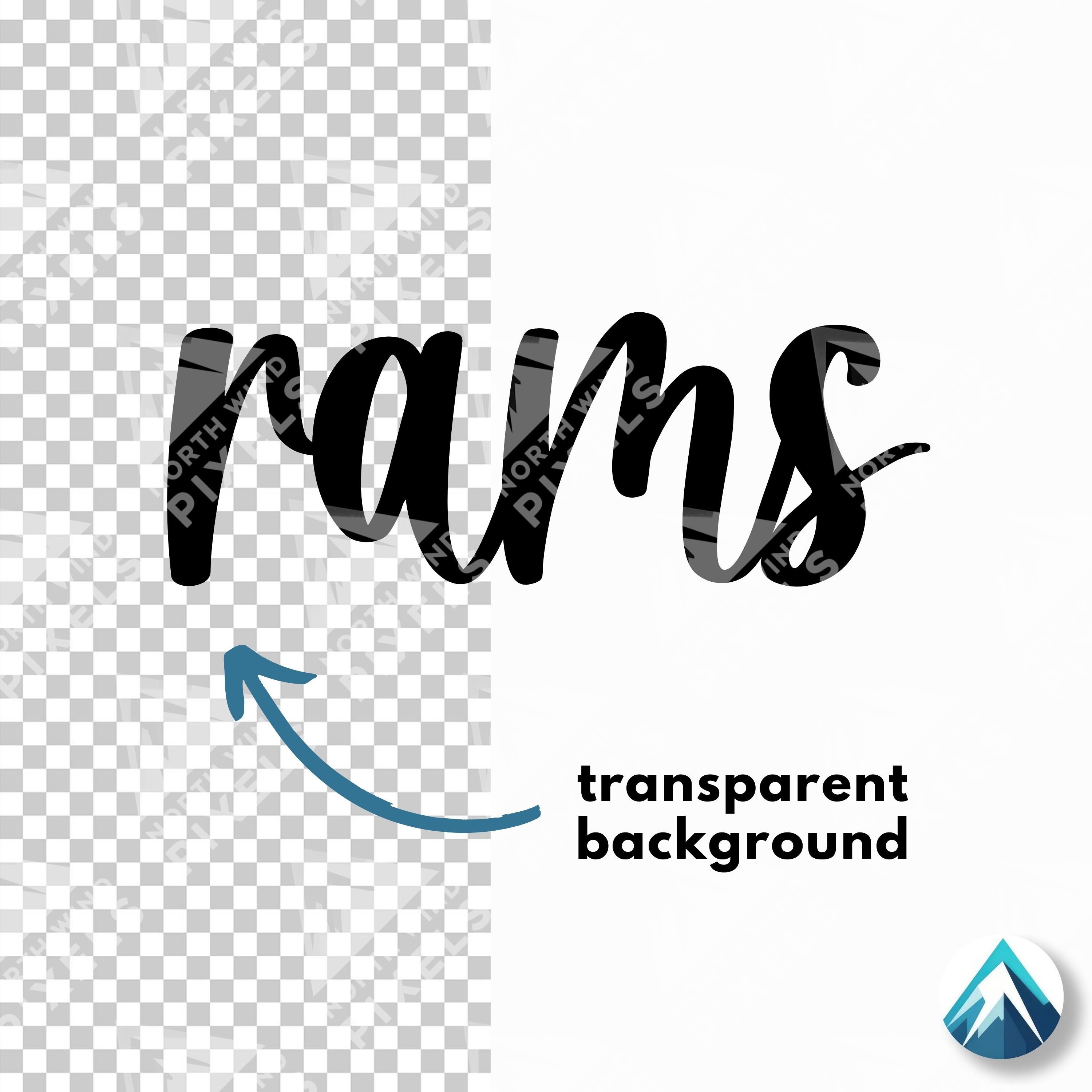 Rams Digital Download, PNG and SVG Files, Clip Art With Transparent ...