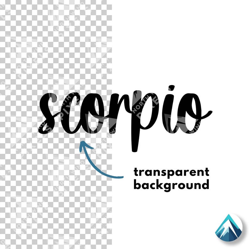 Scorpio Digital Download, PNG SVG File, Transparent Background, Cursive ...