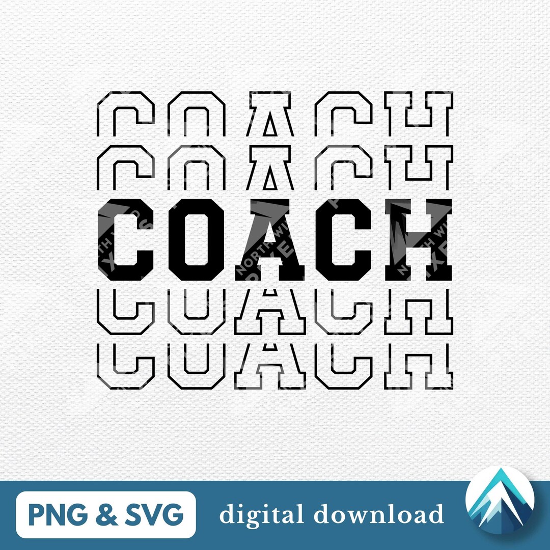 Coach Digital Download, PNG and SVG File, Transparent Background ...
